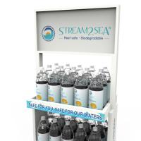 China Customized Water Wooden Bottle Display Rack Spring Display Stand For Store for sale