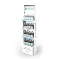 China Customized Water Wooden Bottle Display Rack Spring Display Stand For Store for sale