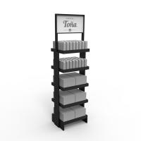 China Customized Vintage Floorstanding beverage display stand beer can display rack for store for sale