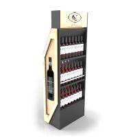 China Customized Double-sided Free Standing Wine Rack Wooden Display Stand Demountable Wine Rack Wood for Pub for sale