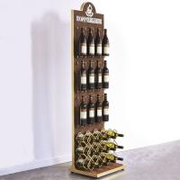 China Customized Double-sided Free Standing Wine Rack Wooden Display Stand Demountable Wine Rack Wood for Pub for sale