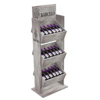 China Custom Vitamin Products Display Stand Floorstanding Wooden Display Shelf for Drug Store for sale