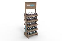 China Beverage Bottle Wood Display Stand Beer Display Stand For Grocery Store for sale
