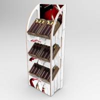 China 4 Sided Revolving Display Stand Wooden Fruit Display Shelf with Wheels for sale