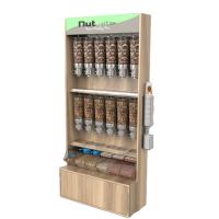 China Free Standing Wooden Candy Dispenser Display Stand for Snack Store for sale