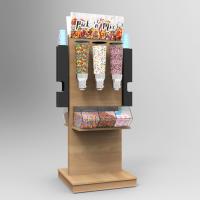 China Free Standing Wooden Candy Dispenser Display Stand for Snack Store for sale