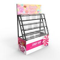 China Free Standing Wooden Candy Dispenser Display Stand for Snack Store for sale