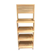 China Classic Wooden Bread Display Shelf Customized Desserts Display Rack for Bakeshop for sale