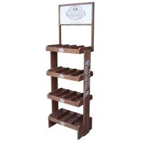 China Customized Plywood Display Stand for Cookies Wooden Solidwood Material Dessert Display Shelf for Bakery Shop for sale