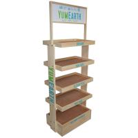 China Customized Plywood Display Stand for Cookies Wooden Solidwood Material Dessert Display Shelf for Bakery Shop for sale