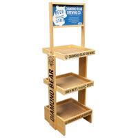 China Customized Plywood Display Stand for Cookies Wooden Solidwood Material Dessert Display Shelf for Bakery Shop for sale