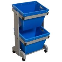 China 2 Layers Display Vegetable Rack For Shop Wooden Fruit Display Stand With Removable Basket for sale