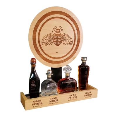 China Customized Wine Display Stand Unique Style Wooden Wine Display Rack Splendid Bar For Pubs for sale