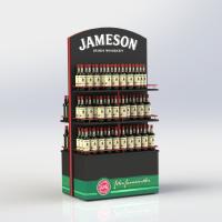 China Wooden Wine Display Stand Whiskey Bottle Organizer Cocktail Display Rack For Bar for sale