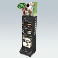 China POP Coffee Display Stand Wooden Coffee Shelf Display With Lid For Canned Coffee for sale