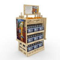 China Customized Double Sided Display Rack Stable Diy Wood Wine Rack Supermarket Beer Bottle for sale