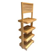 China Storage Wood Stand Displays Retail Wooden Dessert Display Snack  For Supermarket for sale