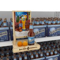 China POP Wine Display Stand Unique Design Wooden Beer Holder Countertop For Supermarket for sale