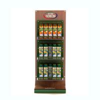 China Box Beverages Floor Standing Display Stands Wood Display Stand With Shelves for sale