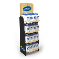 China Skin Care Product Wood Display Rack For Facial Cleanser for sale
