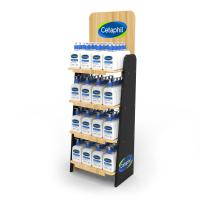 China Skin Care Product Wood Display Rack For Facial Cleanser for sale