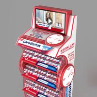China Floorstanding Cosmetic Display Stand Toothpaste Supermarket Shelf Rack With Shelves for sale