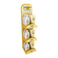 China Wood Cosmetic Product Display Stands Baby Care Skin Products Display Wooden Stand for sale