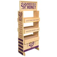 China Wood Cosmetic Product Display Stands Baby Care Skin Products Display Wooden Stand for sale