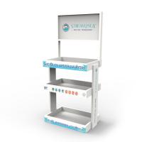 China Countertop Cosmetic Display Stand Wooden Skin Care Display Stands Retail Makeup Display for sale