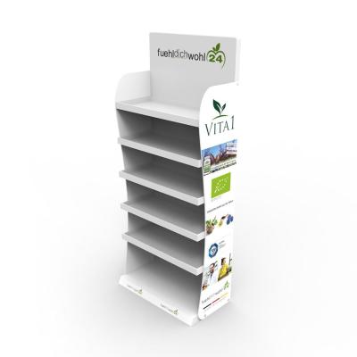 China 6 Layer Cosmetic Display Stand Wood Pharmacy Display Stand For Health Care Products for sale