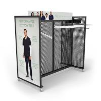 China Retail Gondola Clothing Store Display Rack Wood Effect for sale