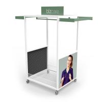China Retail Gondola Clothing Store Display Rack Wood Effect for sale