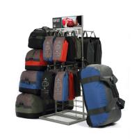 China Customized Clothing Display Racks Metal Grid Display Rack For Climbing Backpack for sale