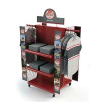China Customized Clothing Display Racks Metal Grid Display Rack For Climbing Backpack for sale