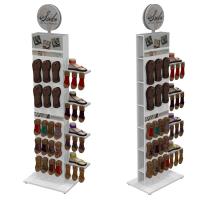 China Wood Painted Shoe Display Stand Gondola Slipper Display Stand For Supermarket for sale