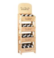 China MDF Material Clothing Display Racks Double Sided Cloth Display Stand For Shop for sale