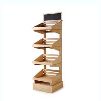 China MDF Material Clothing Display Racks Double Sided Cloth Display Stand For Shop for sale