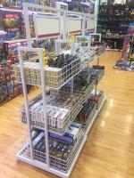 China Customized Gift Display Stand Wire Mesh Display Rack For Grocery Double Sided for sale