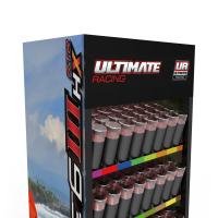 China Aerosol Paint Steel Display Stands Floor Shelf Display With Customized Logo for sale
