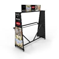 China Classic Roll Tablecloth Storage Rack Fabric Roll Display Rack Double Sided for sale