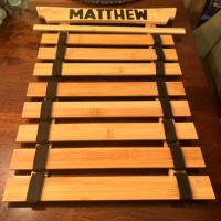 China Pinewood Martial Arts Belt Display Rack Wall Mounted Bamboo Karate Belt Display Rack for sale