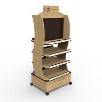 China Double Sided Hair Extension Display Rack Wooden Hair Extension Display Stand for sale