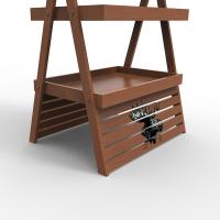 China X Shape Wooden Display Stand Wood Whisky Bottle Display Stand For Supermarket for sale