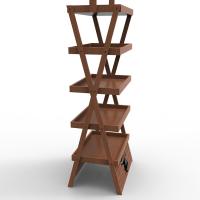 China X Shape Wooden Display Stand Wood Whisky Bottle Display Stand For Supermarket for sale