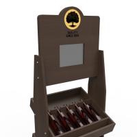 China Vintage Wooden Display Stand Wood Wine Display Racks Tequila  With LCD Screen for sale