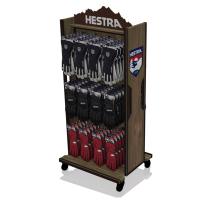 China Retail Store Wooden Display Stand Rotating Display Rack Boutique Clothing Racks for sale