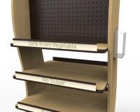 China Light Duty Wooden Display Stand Serum Set Display Rack Wood With Casters for sale