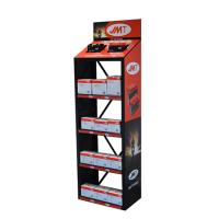China 4 Tier Car Battery Display Rack Metal Lithium Battery Rack Display For Retail Store for sale