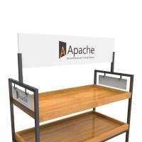 China Stores Point Of Sales Displays Wooden Tray Salad Display Stand With Wheels for sale