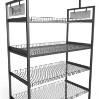 China Q235 Retail Wire Display Racks Metal Free Standing Wire Display Racks With Wheels for sale